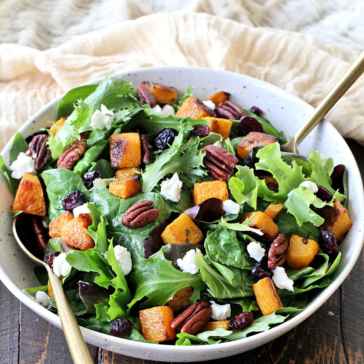 Roasted Butternut Squash Salad - The Foodie Physician