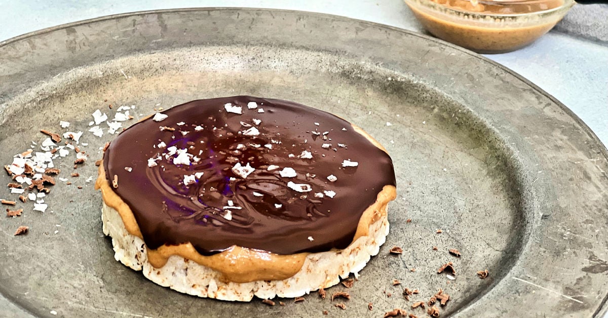 Giant Peanut Butter Cup Rice Cake - The Foodie Physician