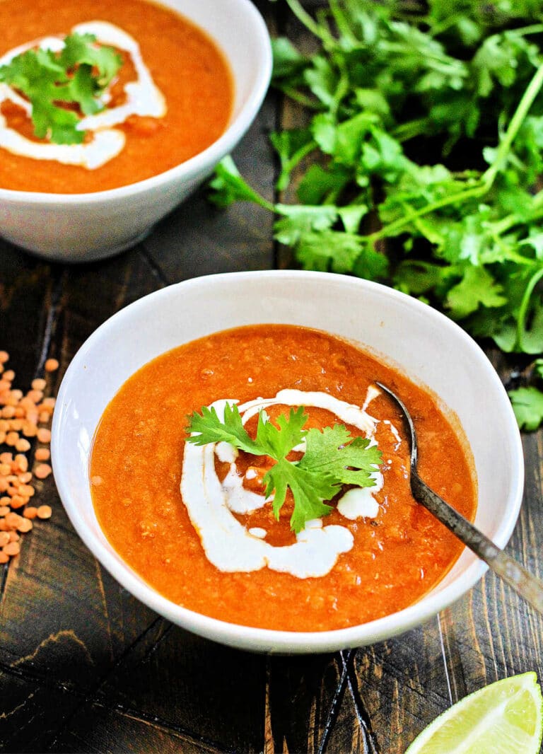 Red Lentil Coconut Soup - The Foodie Physician