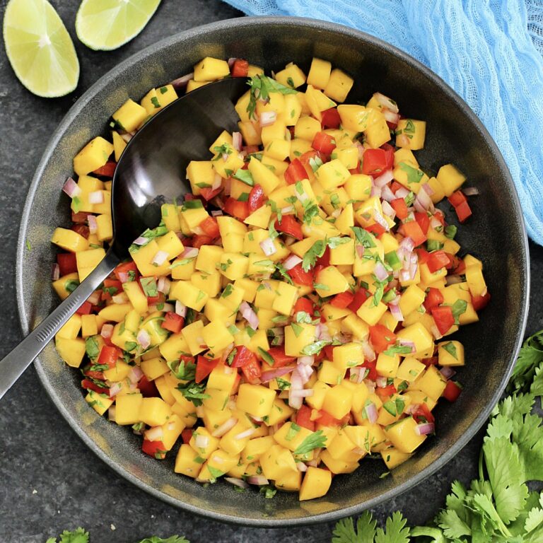 Mango Salsa (Perfect For Fish Tacos) - The Foodie Physician