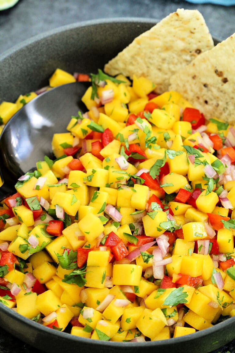 Mango Salsa (Perfect For Fish Tacos) - The Foodie Physician