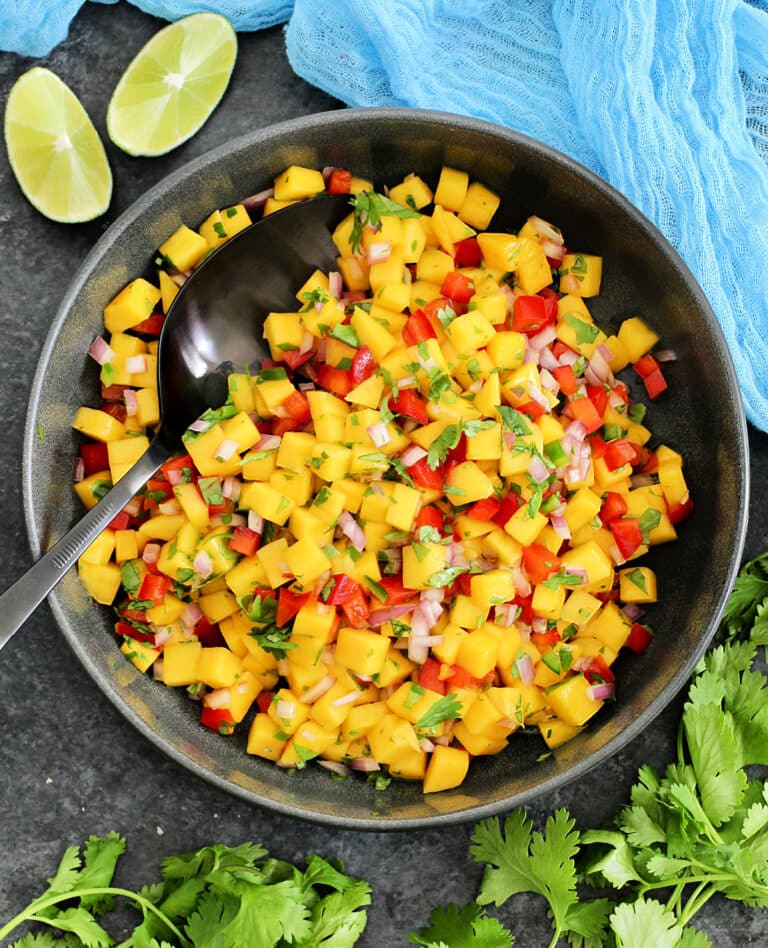 Mango Salsa (Perfect For Fish Tacos) - The Foodie Physician