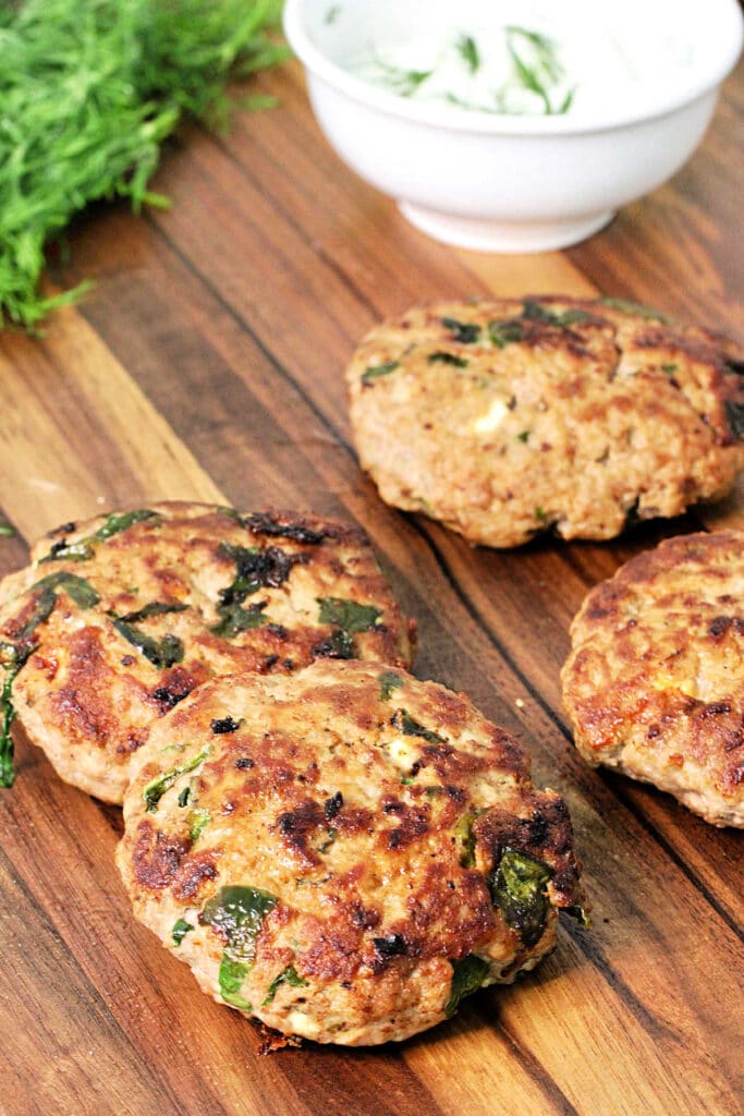 Greek Turkey Burgers with Spinach and Feta